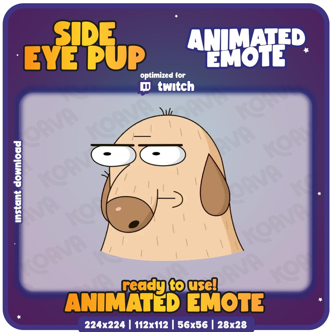 Side Eye Dog Animated Emote Pack: Twitch Discord Streamer Stickers - Etsy