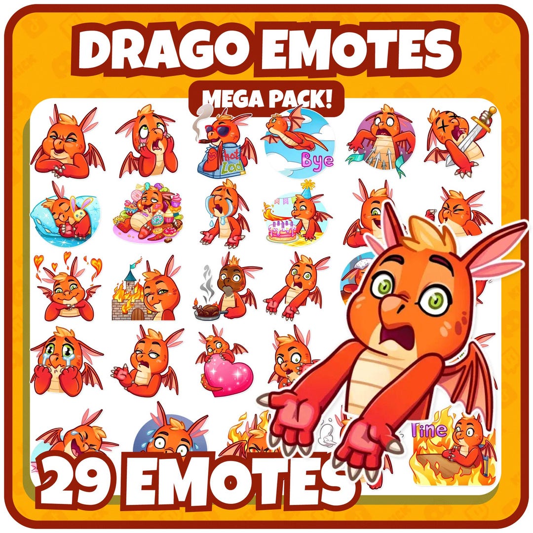 Kawaii Dragon Twitch Emotes | 29x Emoji Mega Pack (digital Download) - Etsy