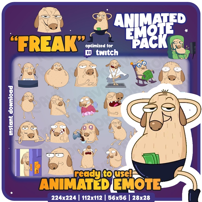 Twitch Animated Emotes Pack: Funny Freak Streamer Emotes (instant ...