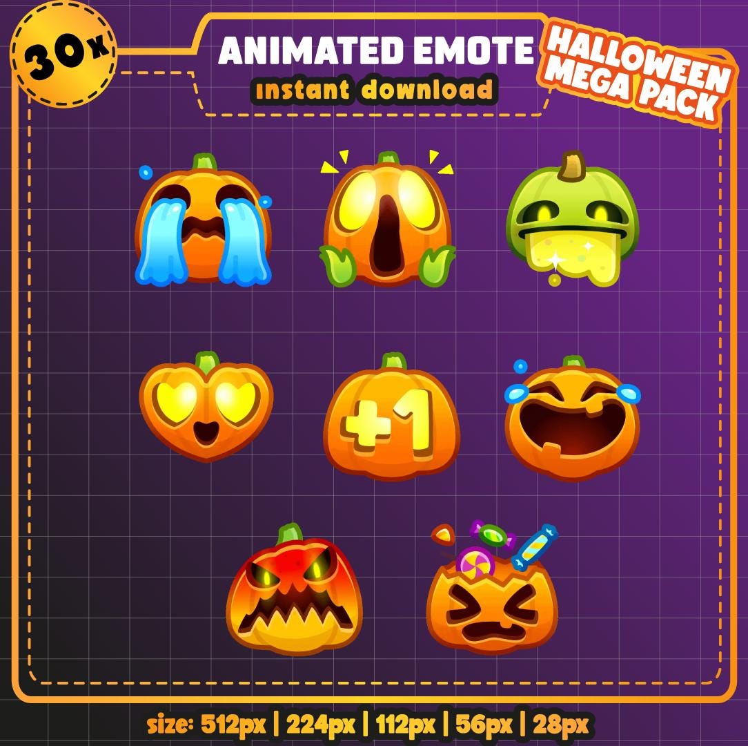 Halloween Animated Emote Pack: Spooky Twitch, Discord, Youtube Emoji ...