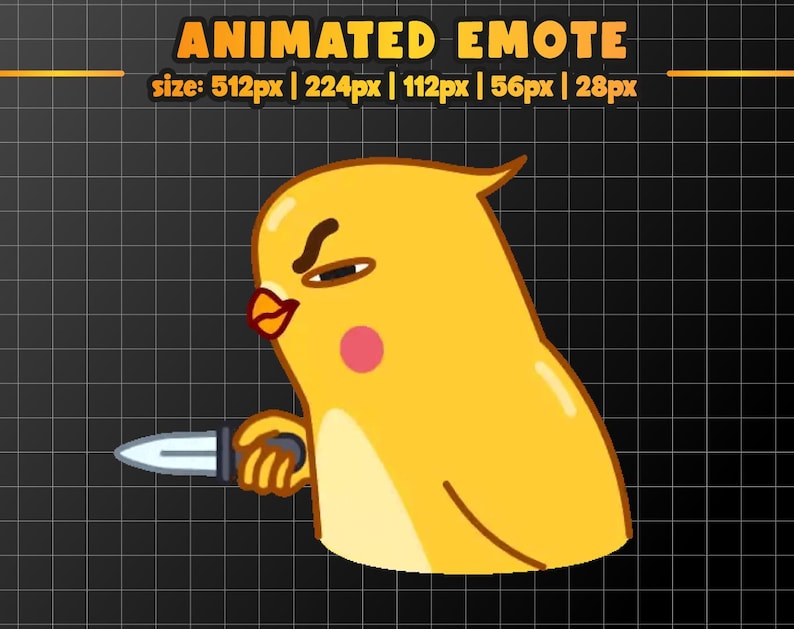 Twitch Emote Pack: Animated Yellow Bird Twitch Emotes | 20x Kawaii ...