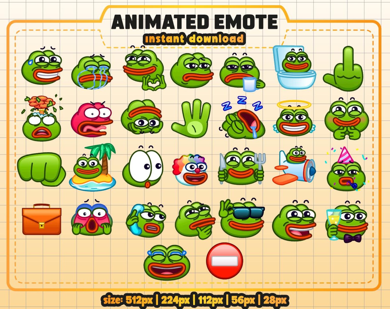 Animated Pepe Emote Pack: Funny Twitch & Discord Meme Emojis (instant ...