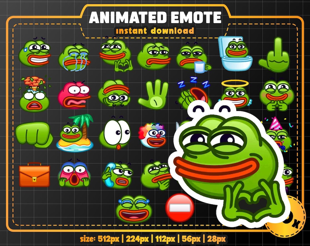 Animated Pepe Emote Pack: Funny Twitch & Discord Meme Emojis (instant ...