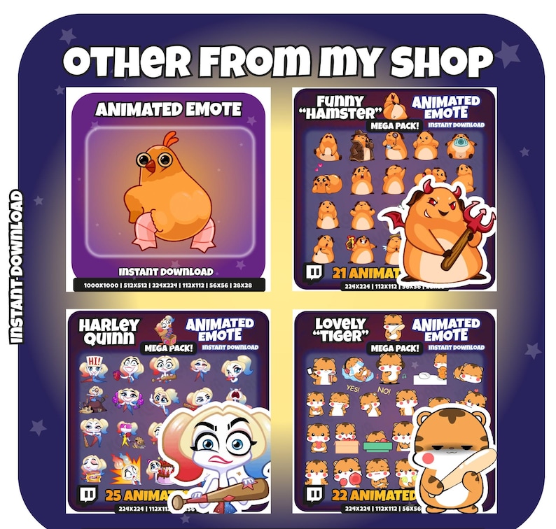 Animated Black Cat Twitch Emotes Pack: 23x Ready to Use (instant ...