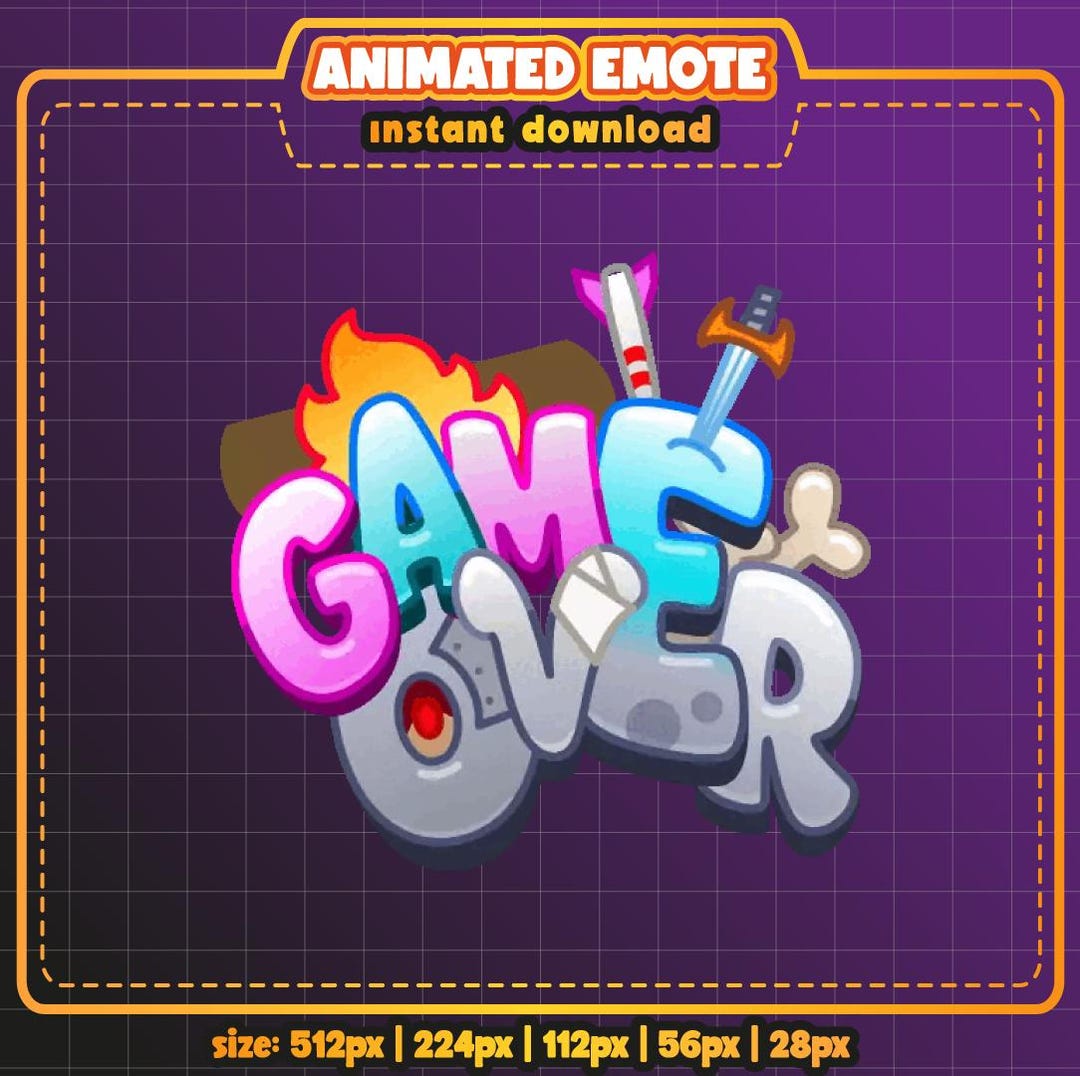 Game Over Text Animated Emote | Twitch Discord Kick Emoji | Funny ...