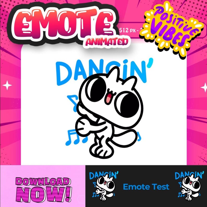 Animated Cute Kitty Dance / Emote for Streaming / Cartoon Emote ...
