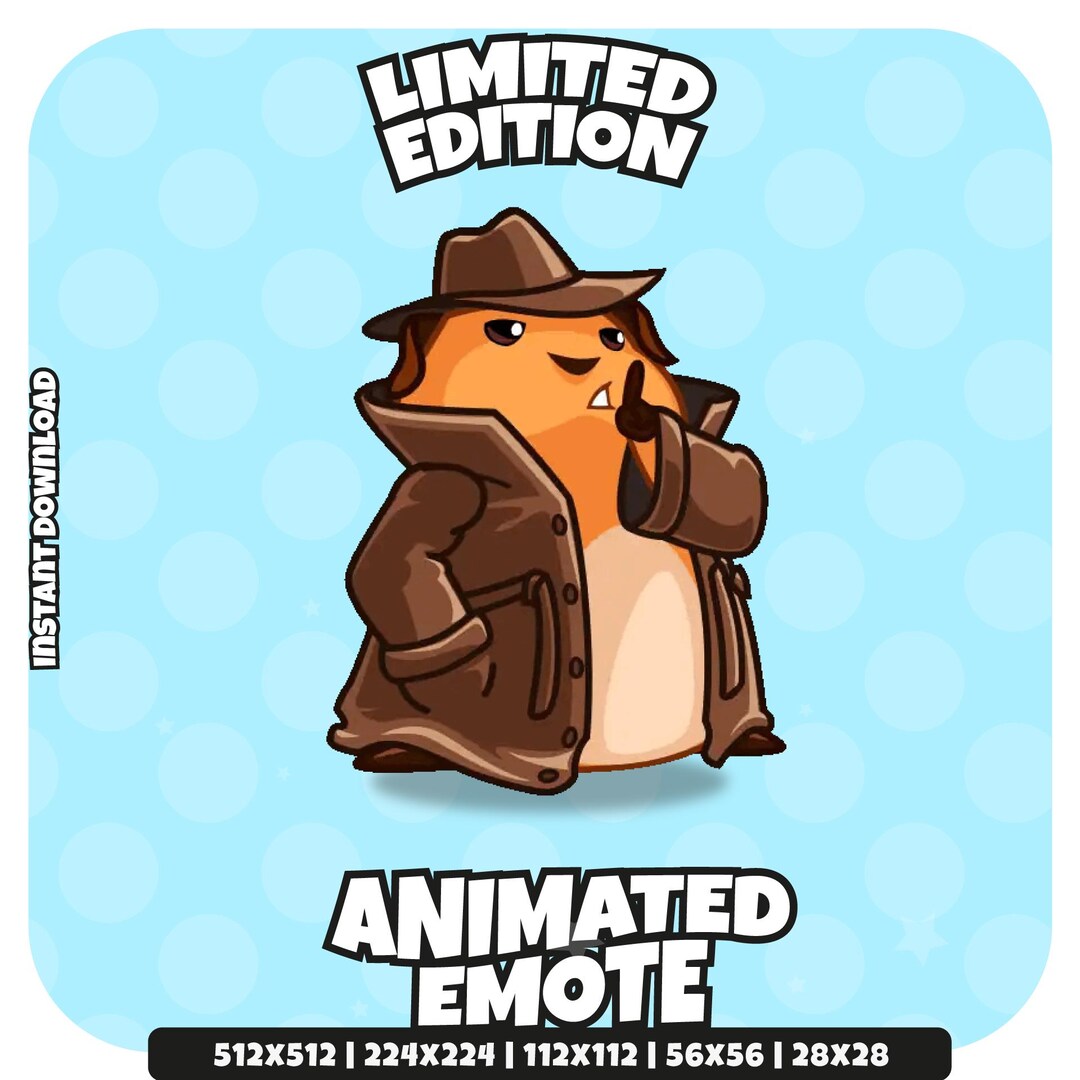 Twitch Animated Emote - Detective Shh Hamster | Secret Meme Reaction ...