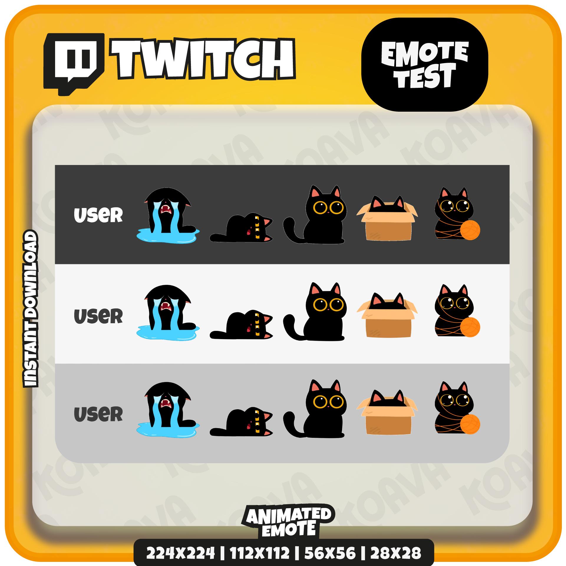 Animated Black Cat Twitch Emotes Pack: 23x Ready to Use (instant ...