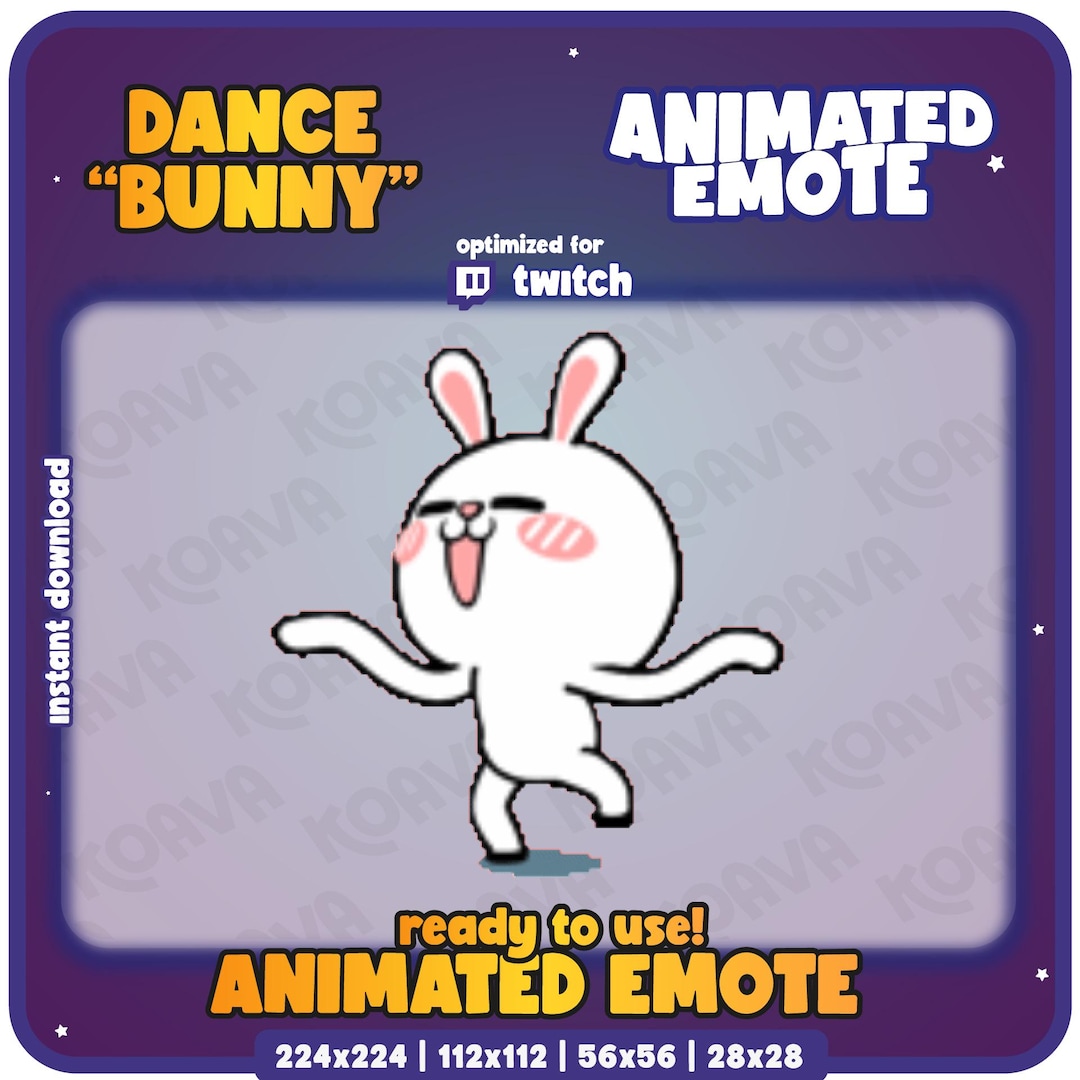 Animated Twitch, Kick Emote, OK! Bunny Emote, Animal Emote, Cute Bunny ...