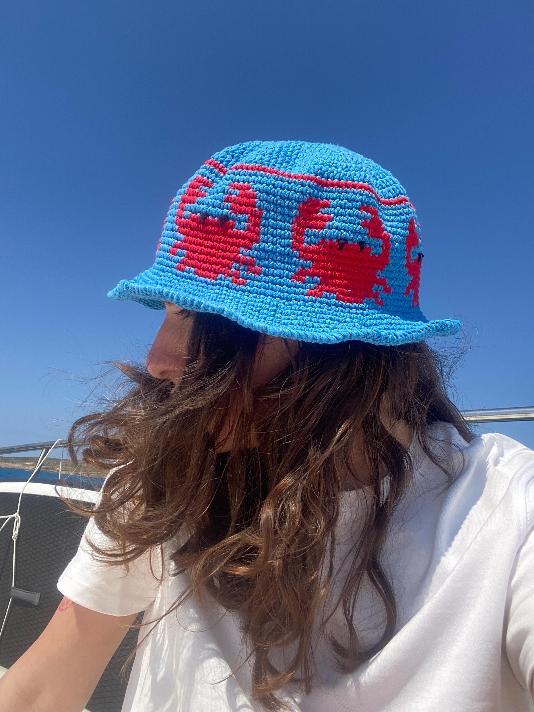 Cute Crochet Crab Hat, Handmade Crochet Summer Bucket Hat, Summer Knit ...