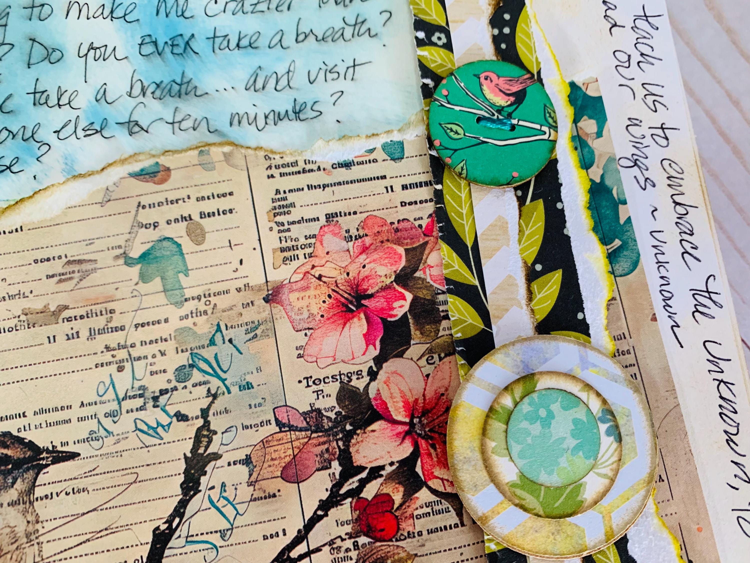 Paper Journal Buttons: Mixed Media Art Embellishments, 20-pack - Etsy