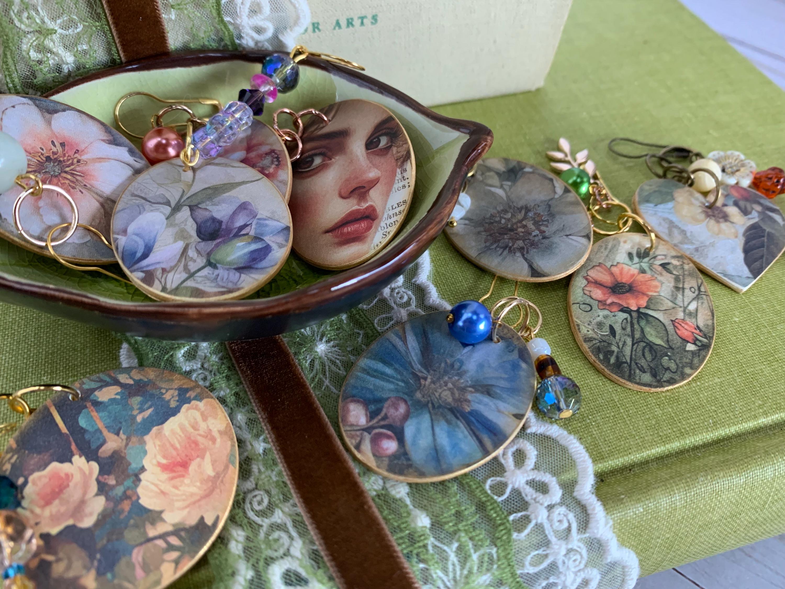 Beaded Floral Journal Charms, Paper Planner Embellishments - Etsy
