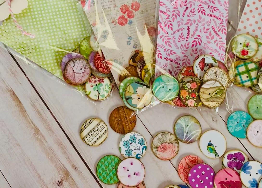 Paper Journal Buttons: Mixed Media Art Embellishments, 20-pack - Etsy