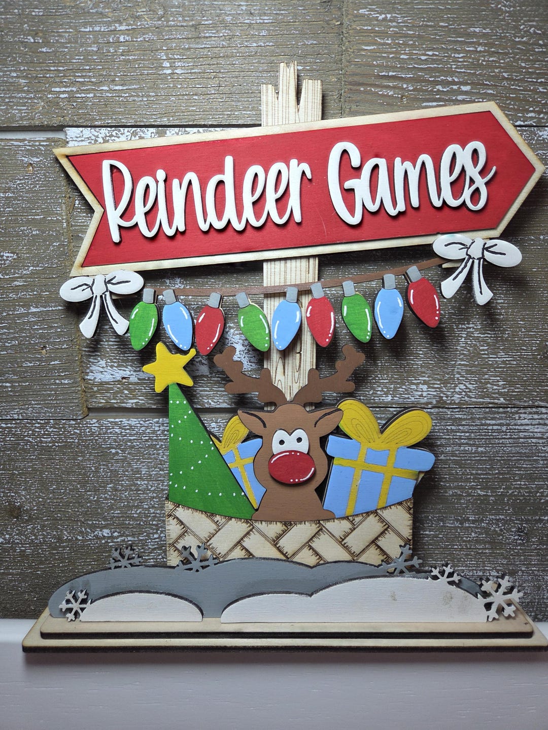 Reindeer Games Paintable Insert Kit: Laser Cut Wood Arrow Sign, Paint ...