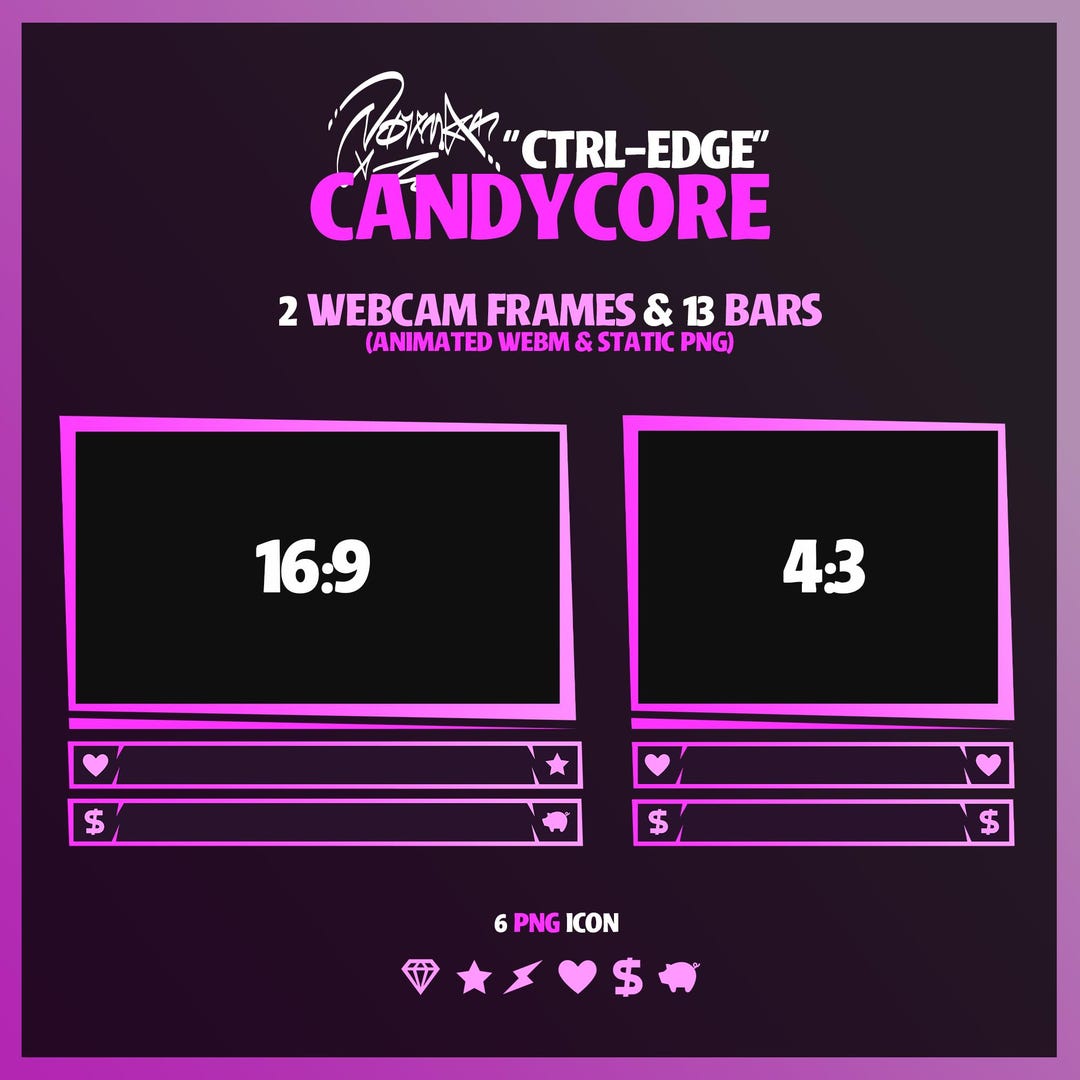 Animated Pink Webcam Frames, Bars & Icons | CTRL-EDGE: Candycore ...