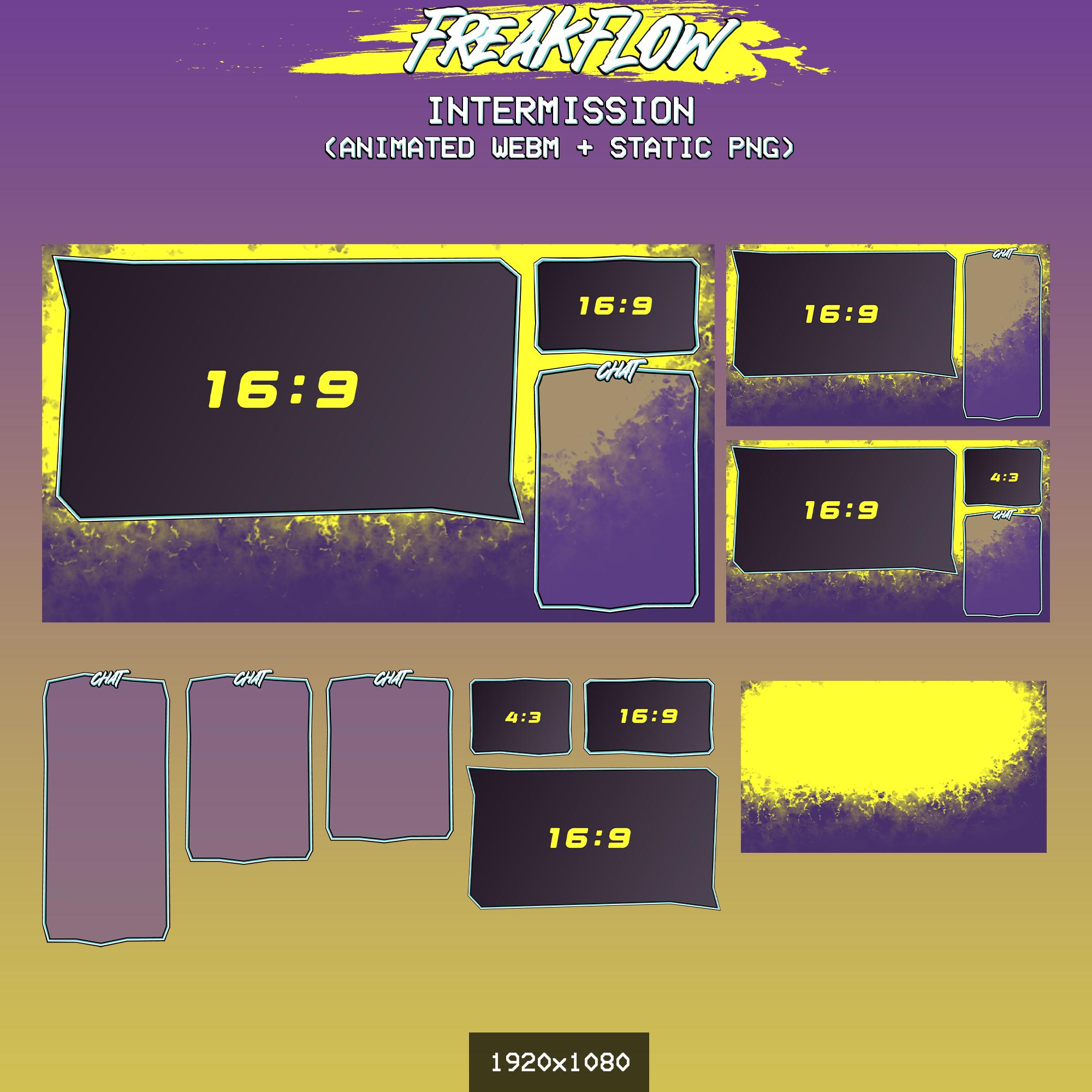 Animated Intermission and Labels, Just Chatting - FREAKFLOW - Yellow ...