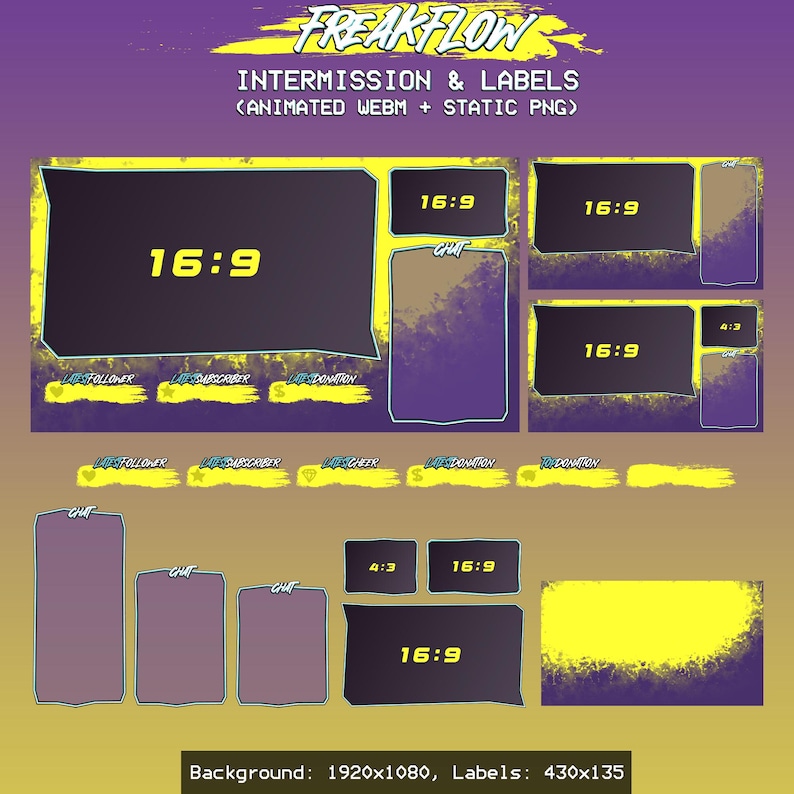 Animated Freakflow Intermission Screen - Vibrant Neon Just Chatting ...