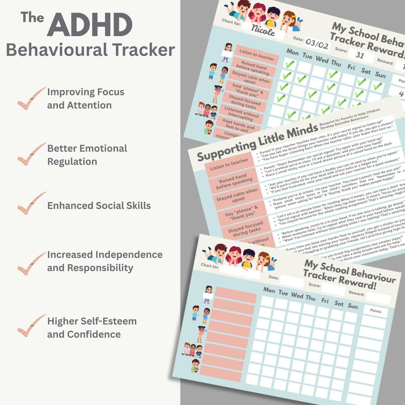 ADHD - Home Behaviour Reward Chart (6-11 Years Old) - Etsy