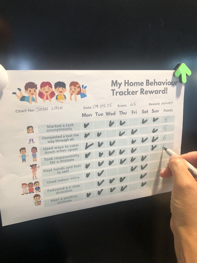 ADHD - School Behaviour Reward Chart (6-11 Years Old) - Etsy