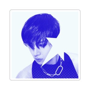 ENHYPEN HEESEUNG Kiss-cut Stickers - Artistic Blue Design for Laptops ...