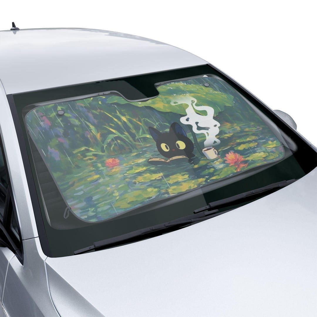 Studio Ghibli Cat Car Sun Shade: Whimsical Auto Interior UV Protection ...