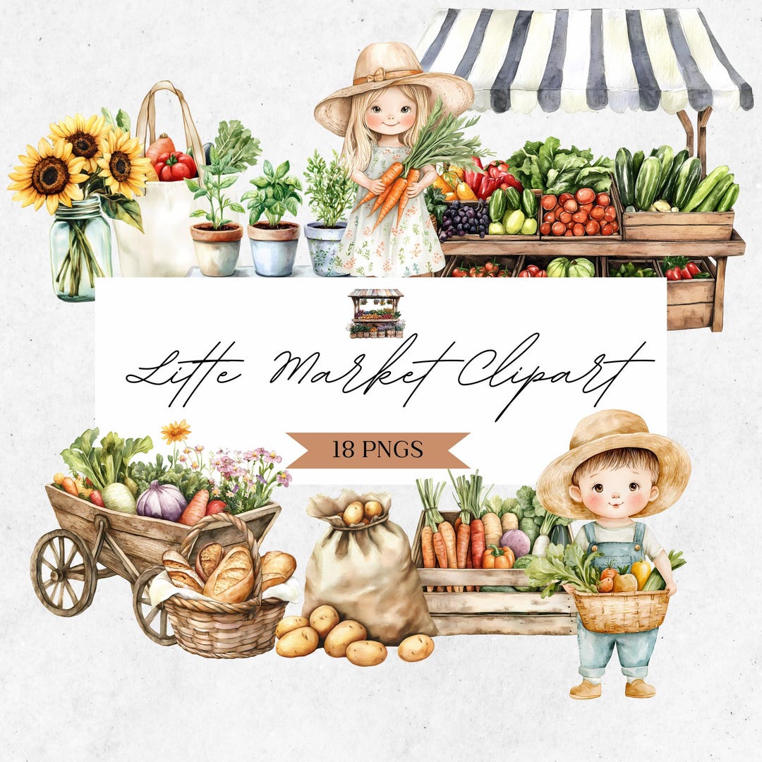 Farmers Market Baby Shower Clipart - Locally Grown Graphics ...