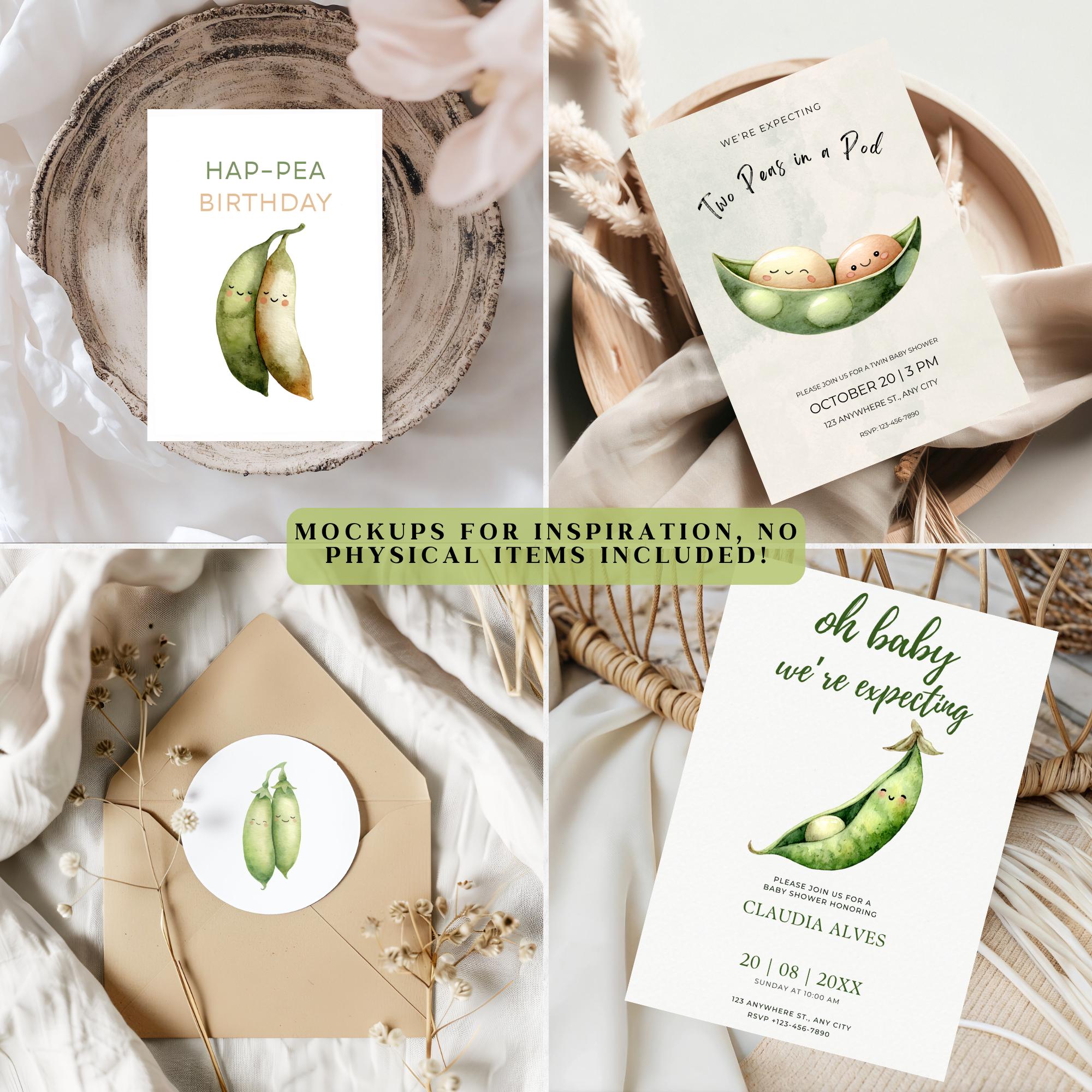 Watercolor Pea Pod Clipart: Baby Shower Graphics (PNG Digital Download ...