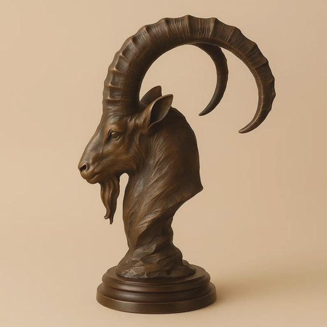 Ibex Ascent Sculpture | Handmade Himalayan Ibex Statue | Wildlife Decor ...