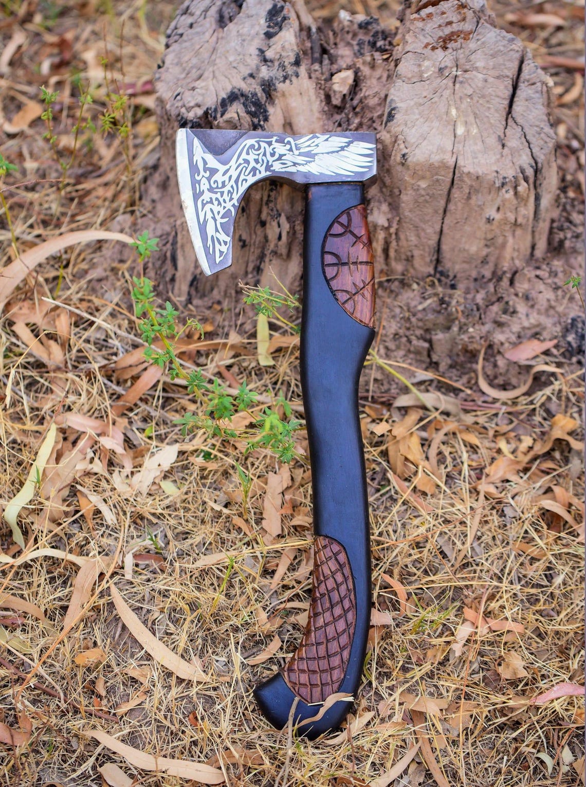 Custom Viking Axe - Engraved Steel Head - Handmade Tactical Hatchet ...