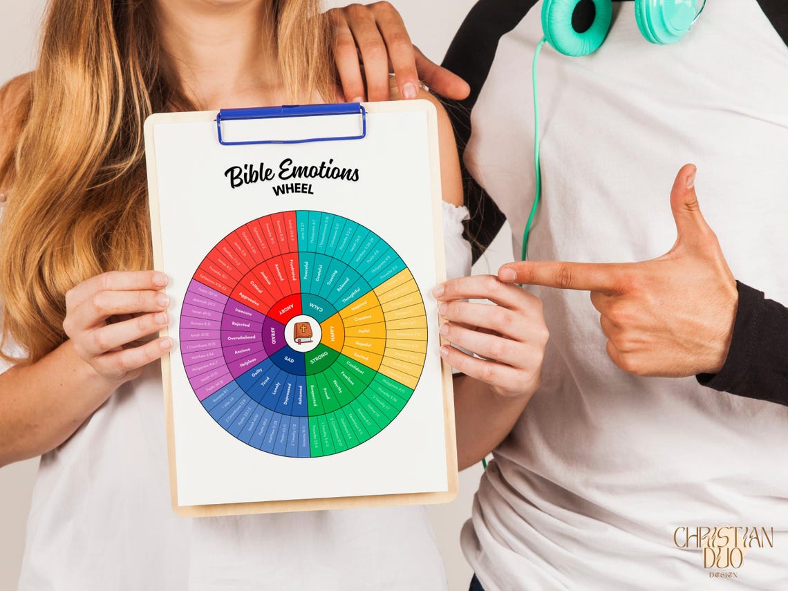 Bible Emotions Wheel - Printable Feelings Wheel With Bible Verses to ...