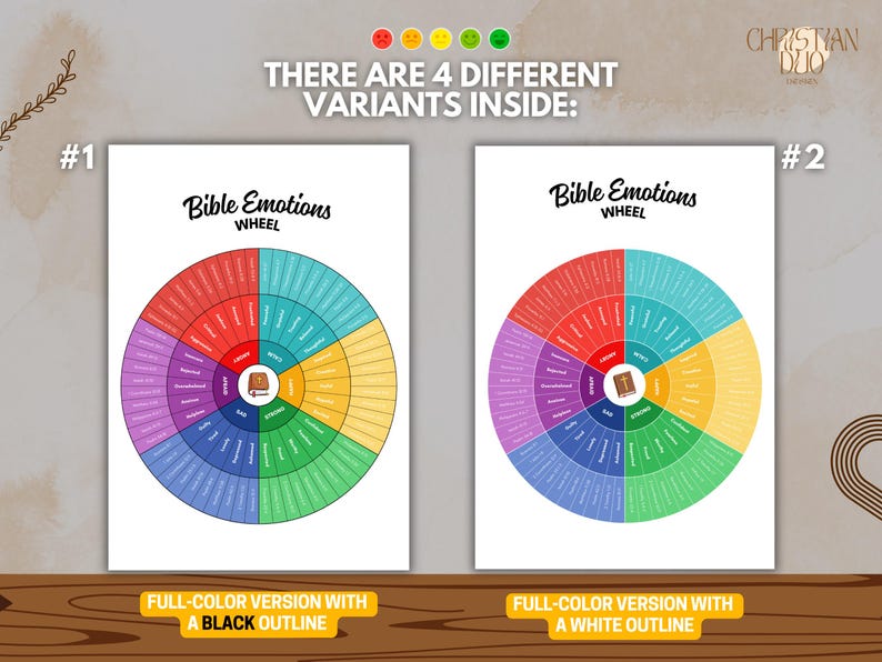 Bible Emotions Wheel - Printable Feelings Wheel With Bible Verses to ...