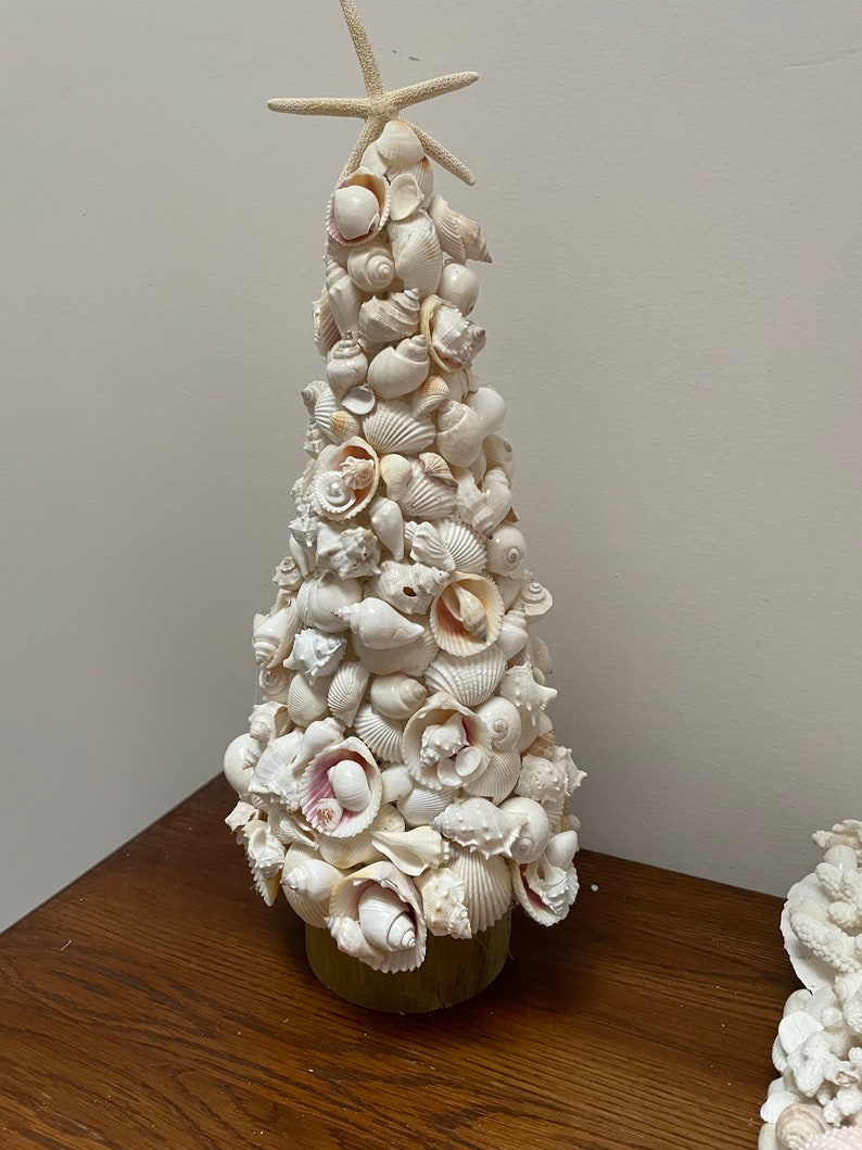 Sea Shell Tree,,cottage Beach Decor,lighted..xmas Tree,coastal Decor ...