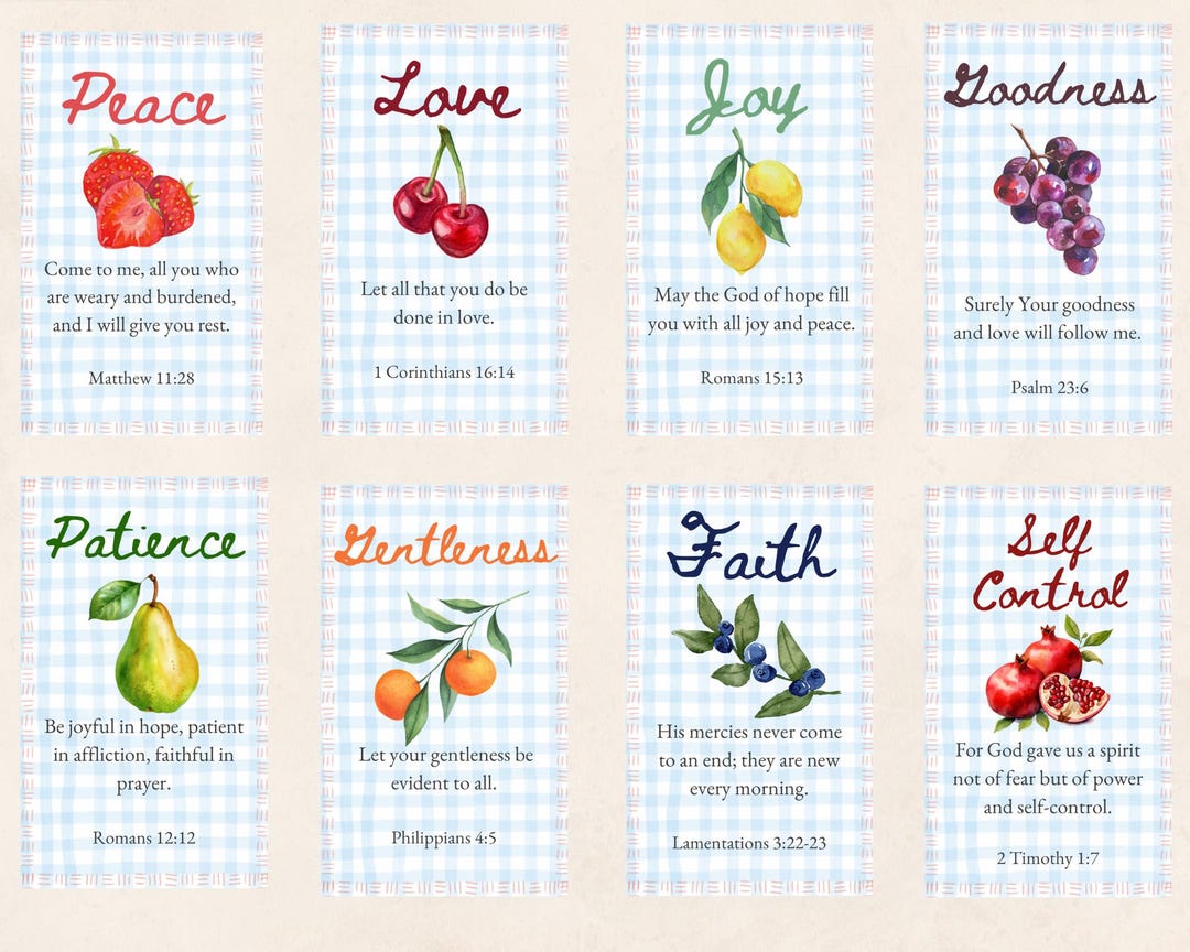 Fruit of the Spirit Scripture Cards | Digital Download | Christian ...