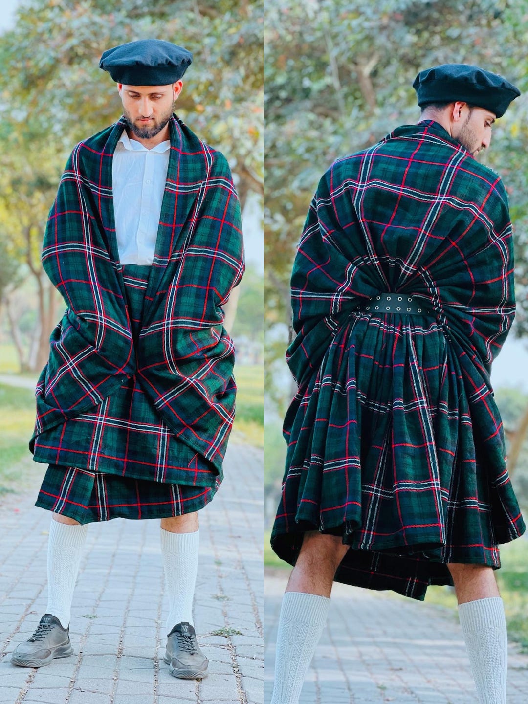 Traditional Scottish Great Kilt for Men – Handmade Highland Tartan Great Kilt in Acrylic Wool ...