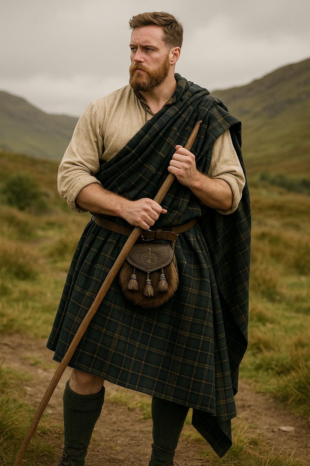 Scottish Traditional Great Kilt for Men – Handmade Highland Tartan ...