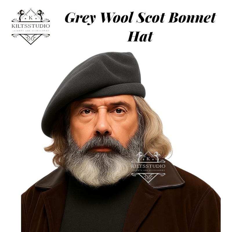 Grey Wool Scots Bonnet - Etsy
