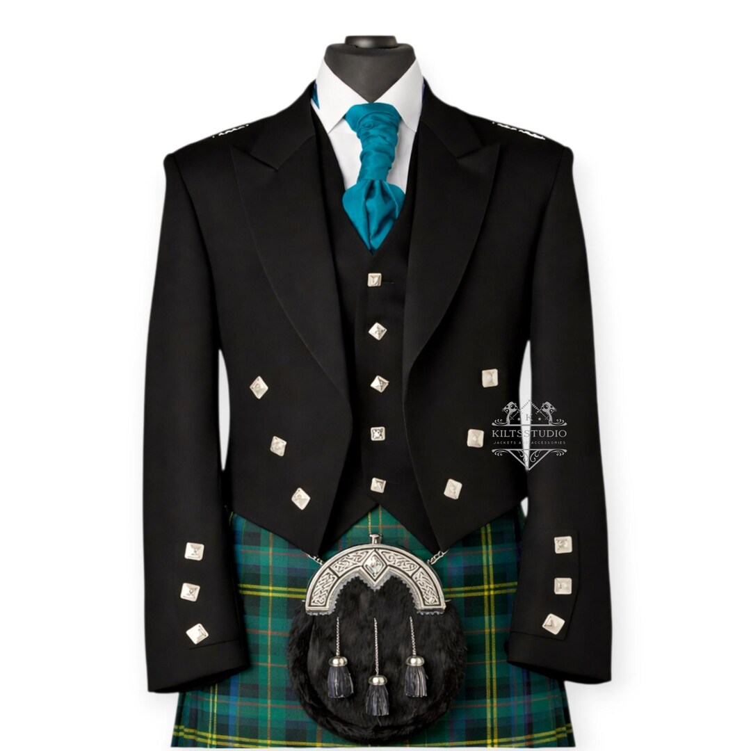 Men's Prince Charlie Jacket With 5 Button Waistcoat - Scottish ...