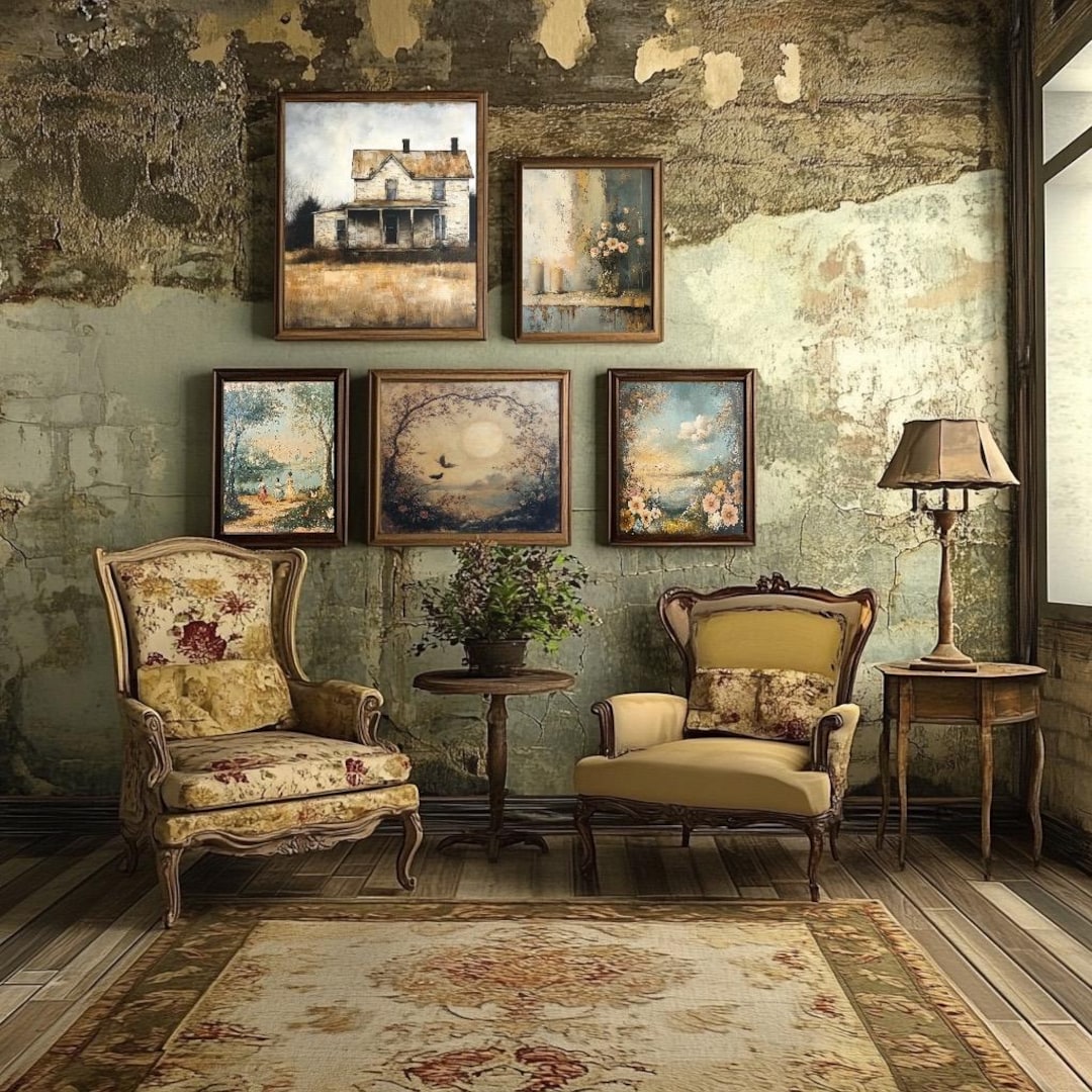 Set of 20. Vintage Wall Decor. Beautiful Vintage Paintings. - Etsy