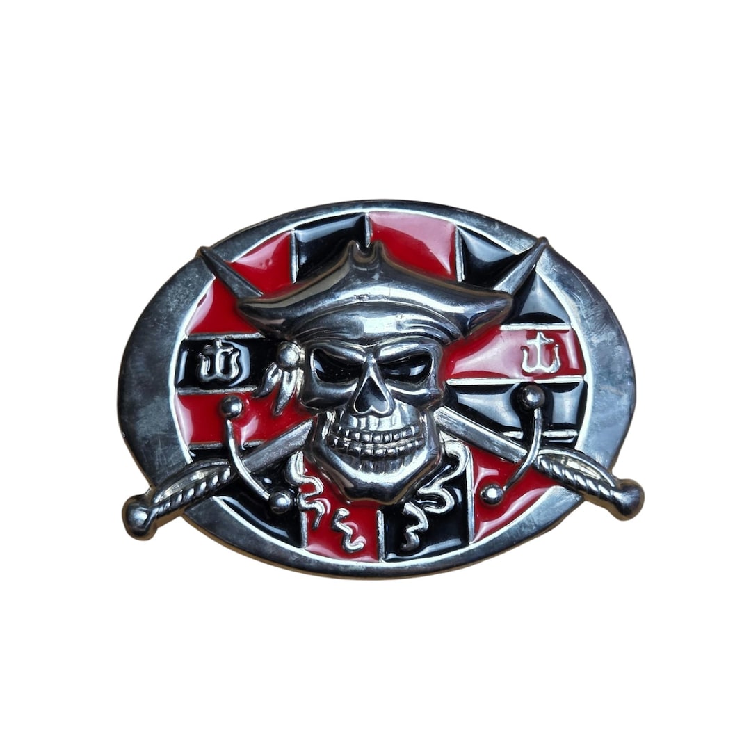 Pirate Skull Two Swords Belt Buckle - Etsy