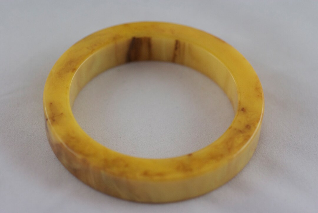 Vintage Cream Corn Chocolate Mottled Deco Bakelite Brazalete Brazalete ...