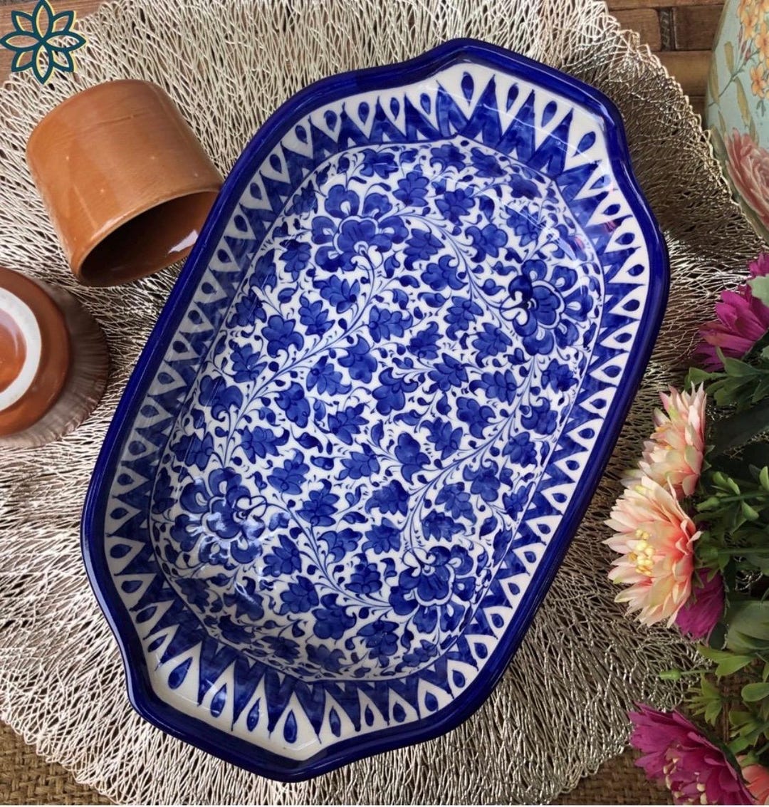 Mediterranean Ceramic Set, Handmade Pottery, Kitchen Decor, 3 Serving ...