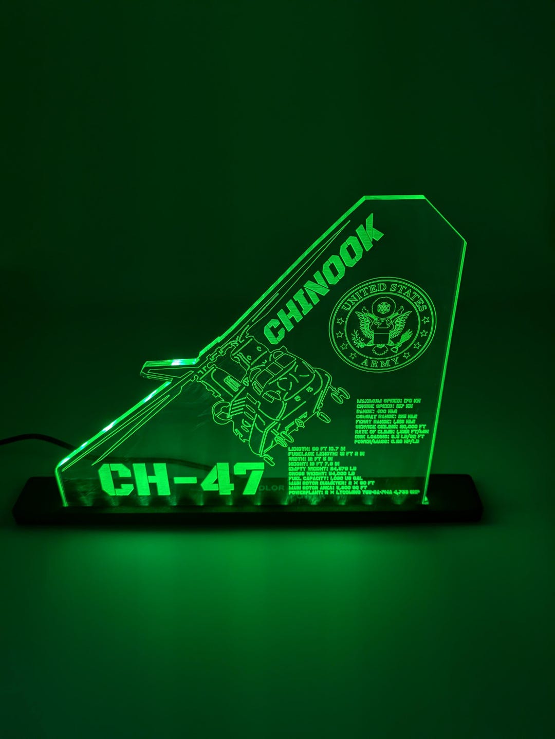 CH-47 Chinook Helicopter Acrylic RGB LED - Etsy