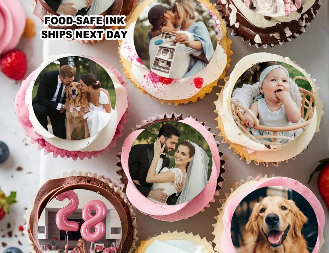Custom Edible Photos or Logos Cupcake Toppers Made of Wafer Paper ...