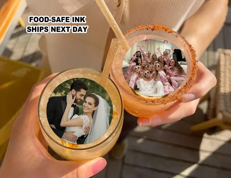 Custom Edible Photos or Logos Drink Toppers Made of Wafer Paper, Image ...