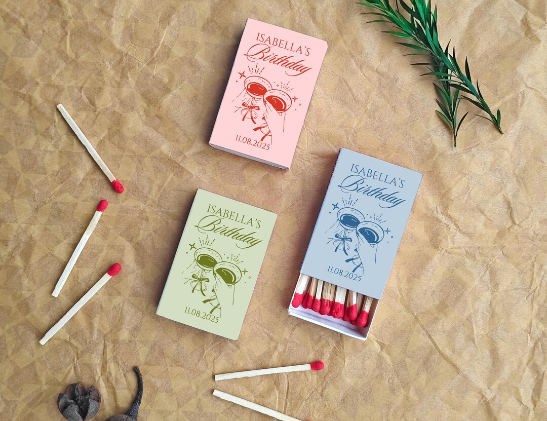 Custom Birthday Matchboxes Double-sided/birthday Party Favor Bulk ...