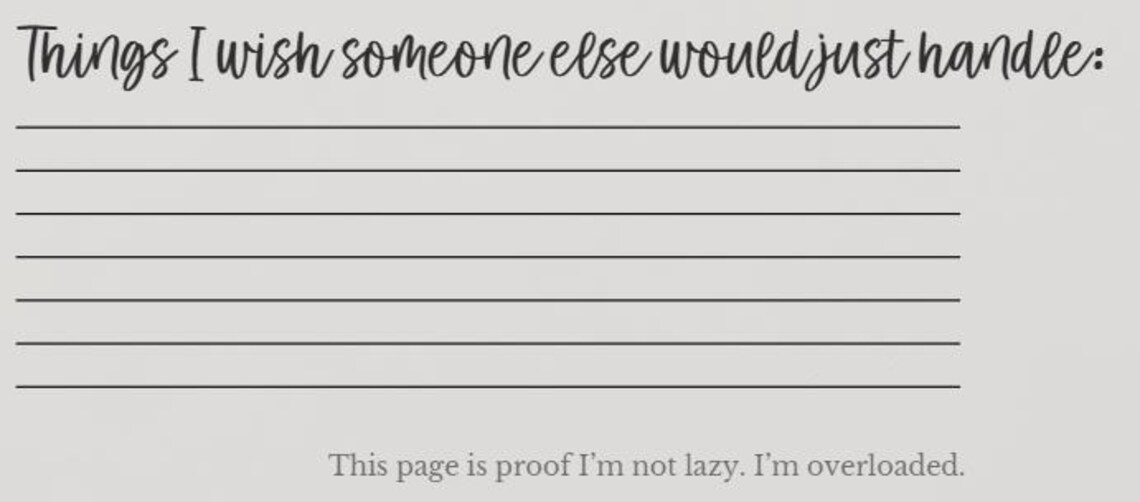 Mental Load Dump Printable | Overwhelmed Brain Relief Worksheet ...
