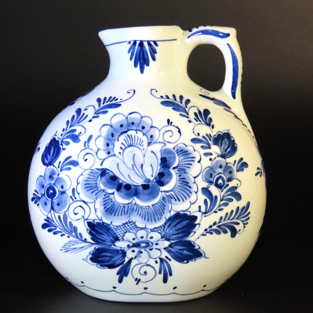Vintage Delfts Blauw Hand-painted Jug Dutch Blue and White Pottery ...