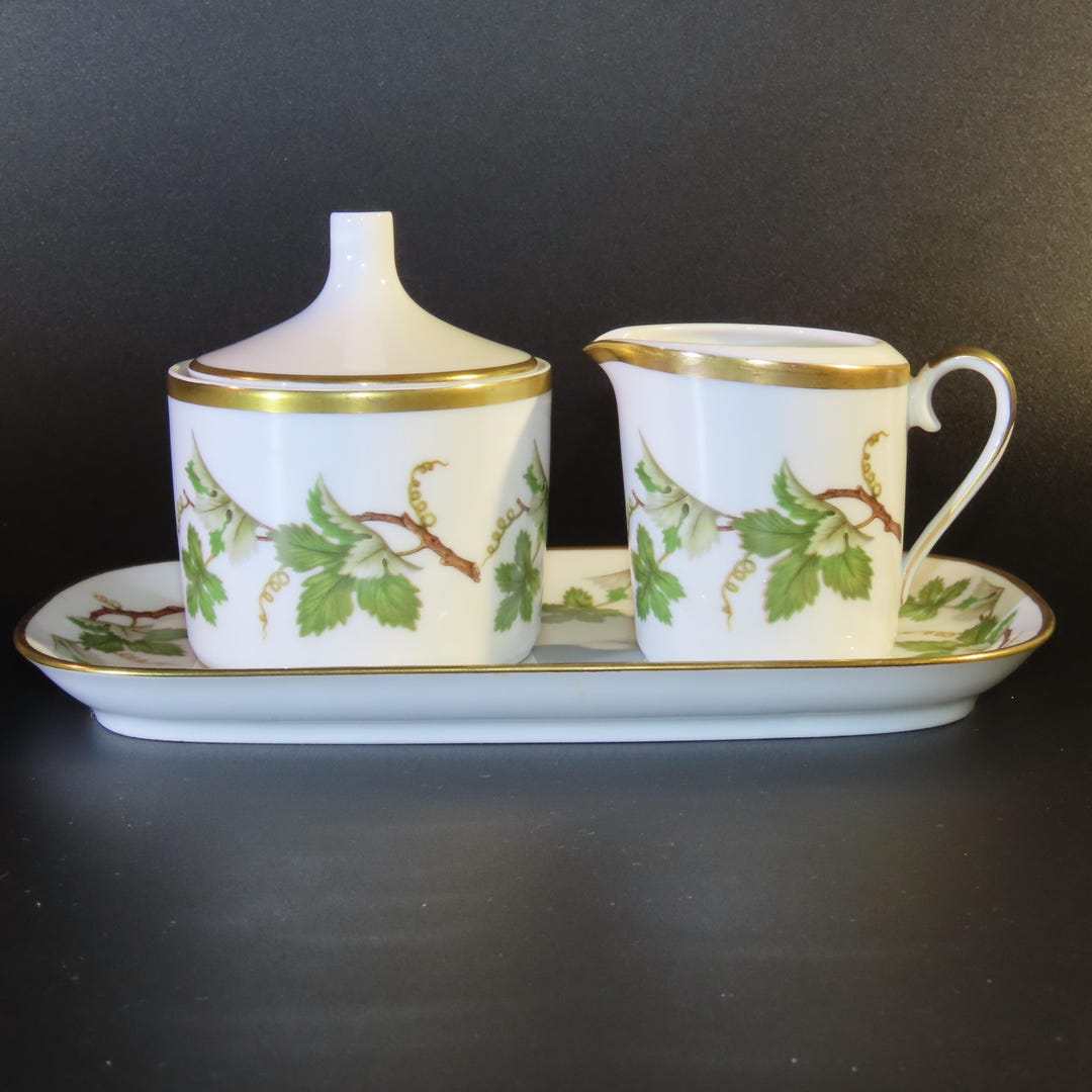 Hackefors Porcelain Grape Vine Motif Sweden Porcelain Scandinavian