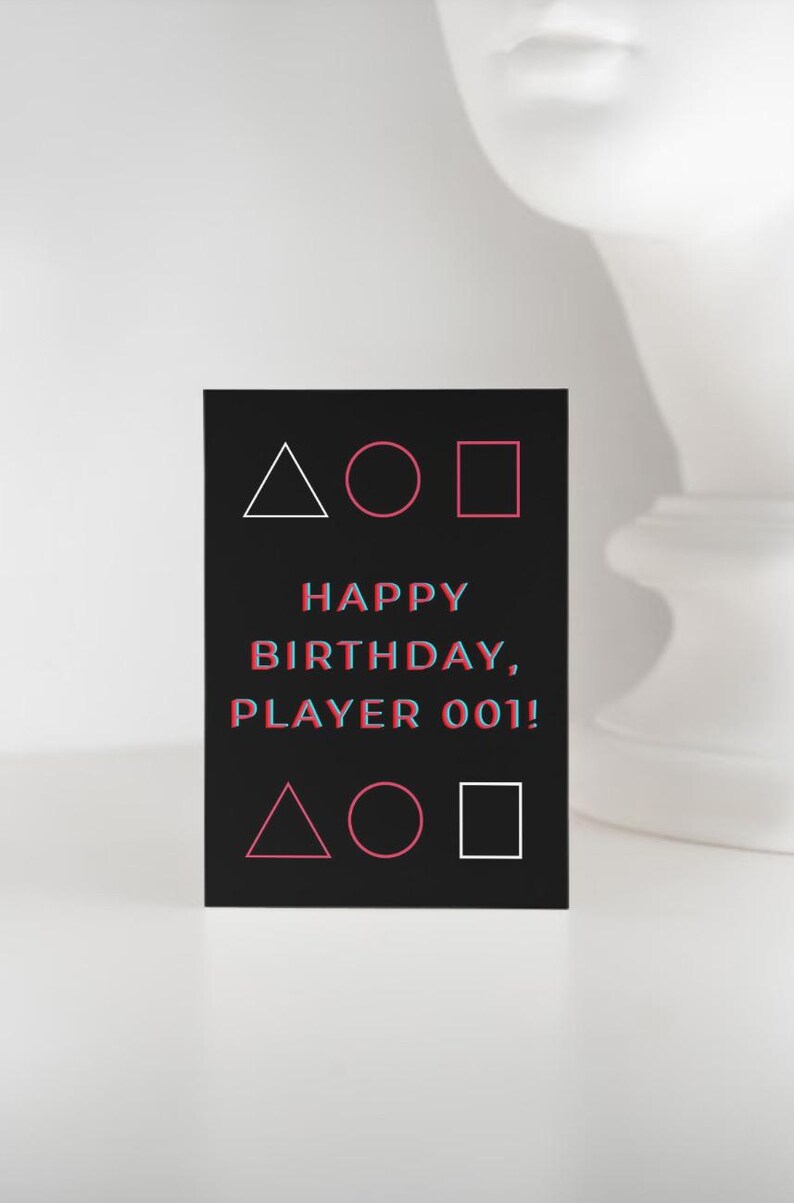 Squid Game Birthday Card Printable // Funny Player 001 Card // Squid ...
