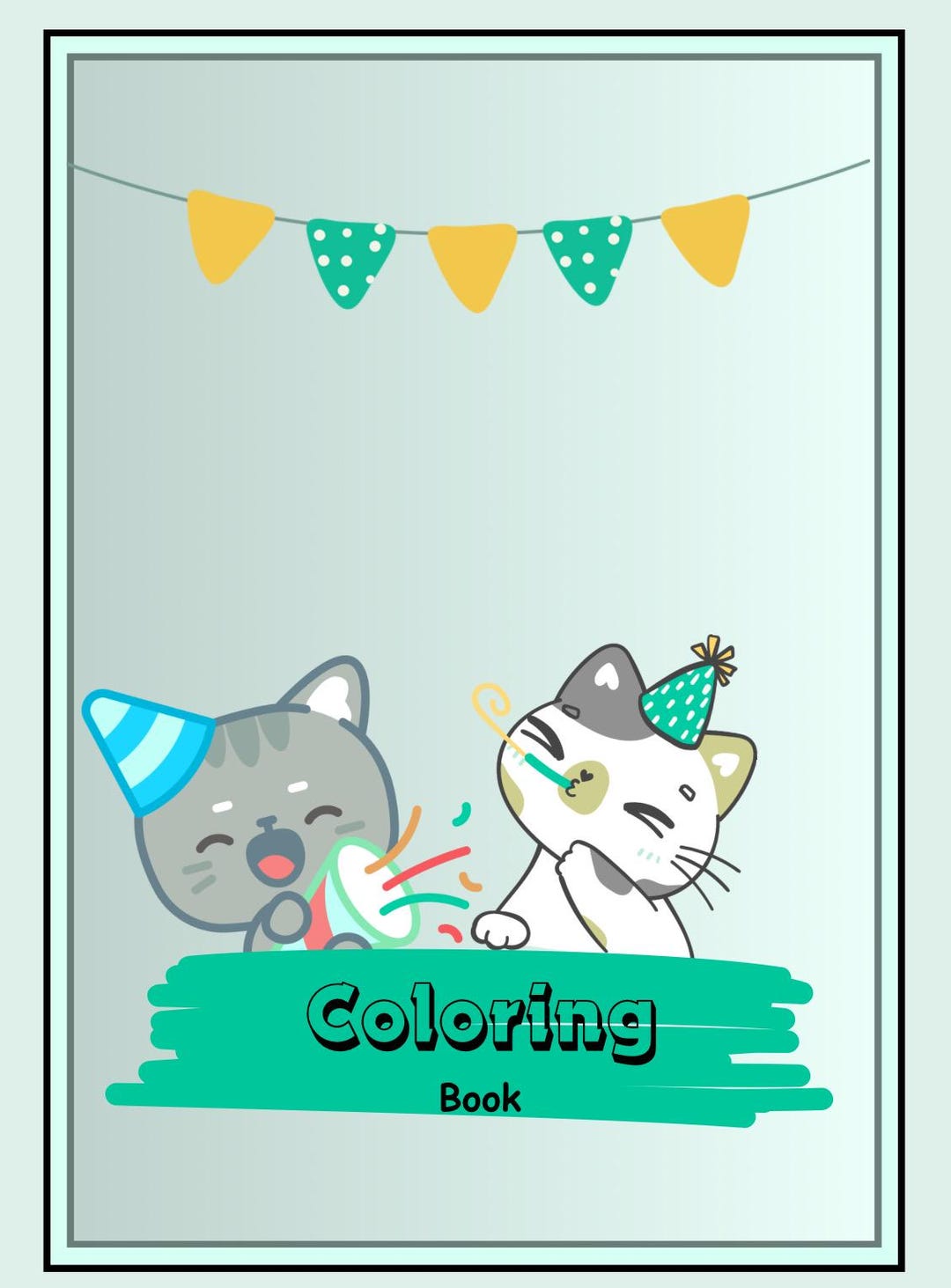 Printable Animal Birthday Party Coloring Book for Kids // Cute Cartoon ...